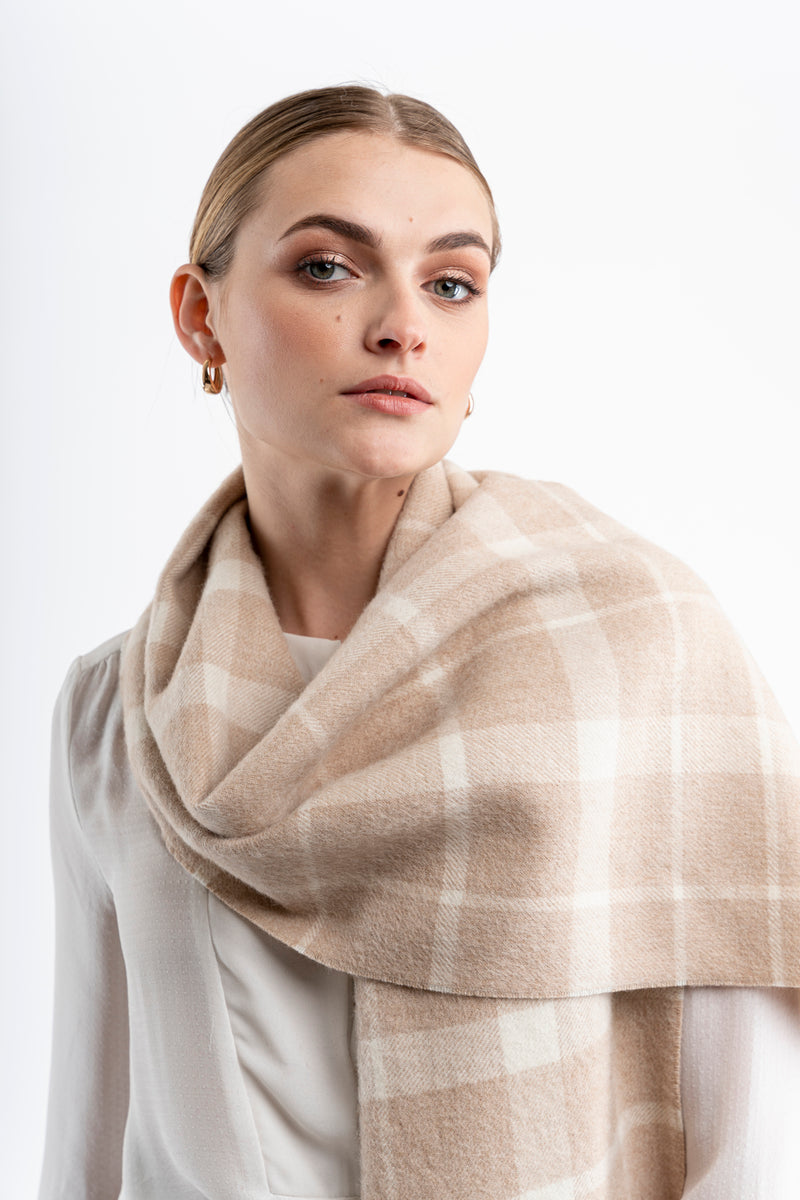 Alpaca Scarf - Plaid (Blush) – thread+butter