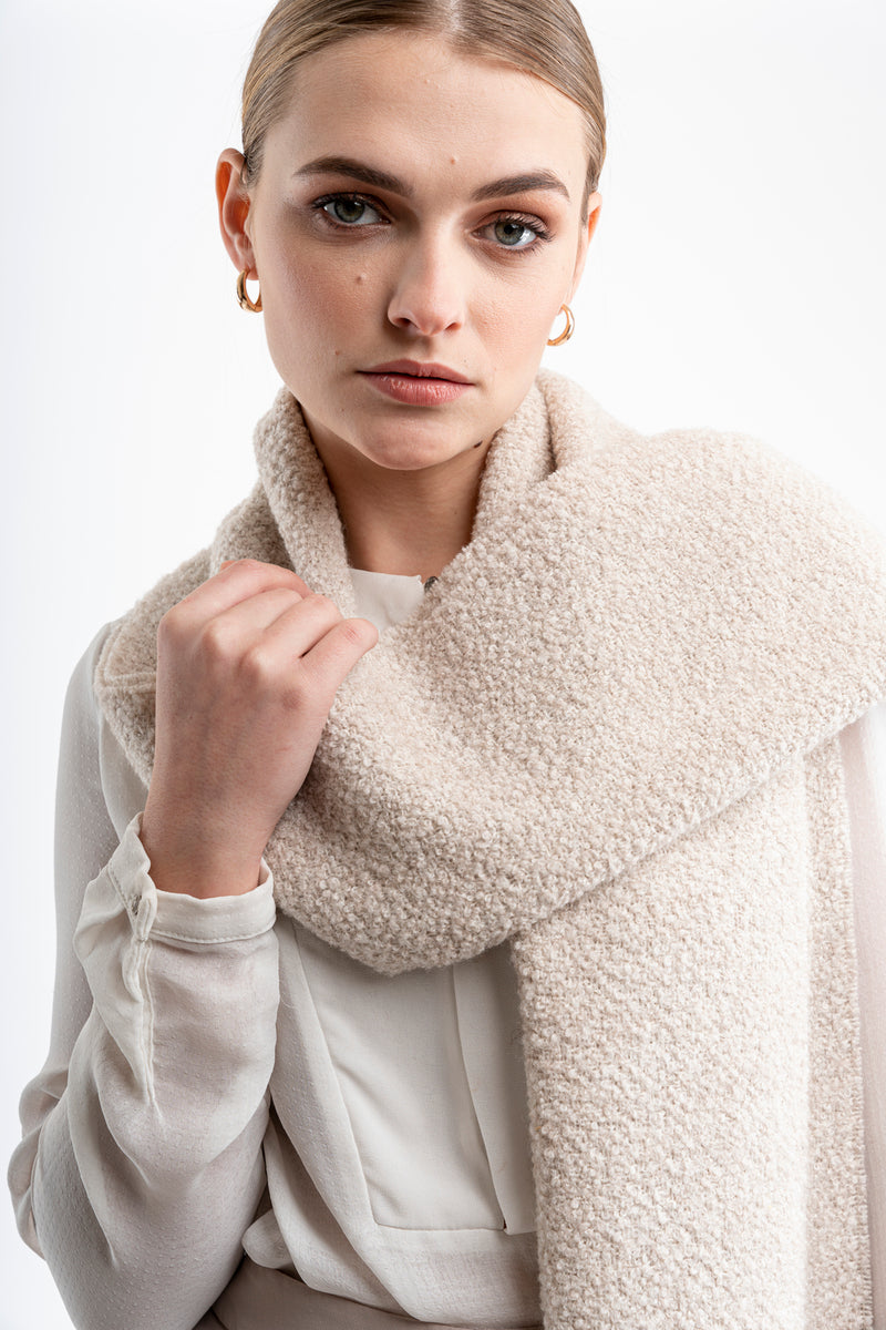 Alpaca Boucle Scarf - Cream – thread+butter